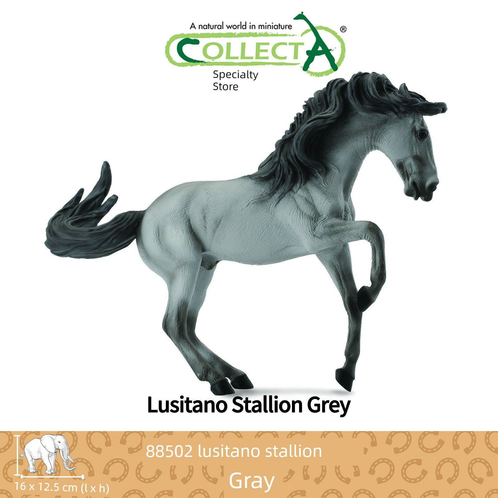 CollectA Модель жеребца Луситано в сером для коллекции образовательных игрушек