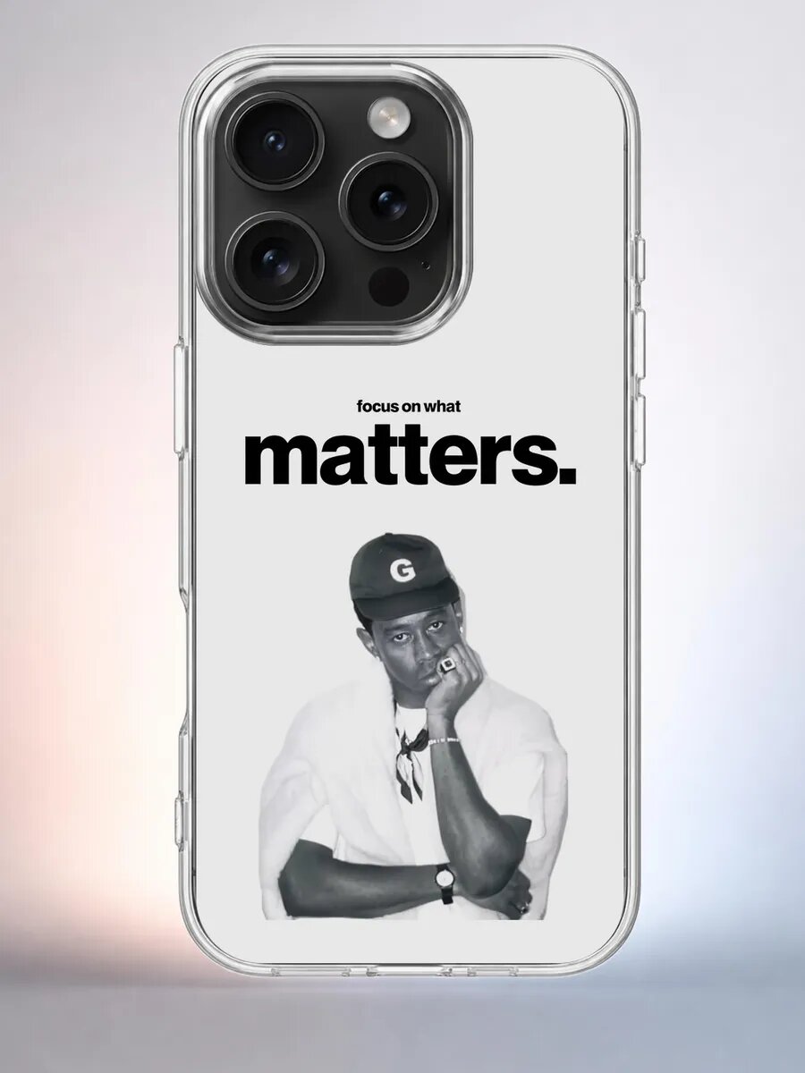 Чехол iPhone 15 Pro focus on matters силиконовый прозрачный