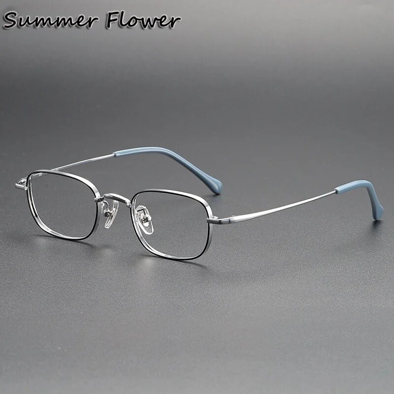 Оправа для очков Summer Flower круглые титановые унисекс Black Silver, Черный