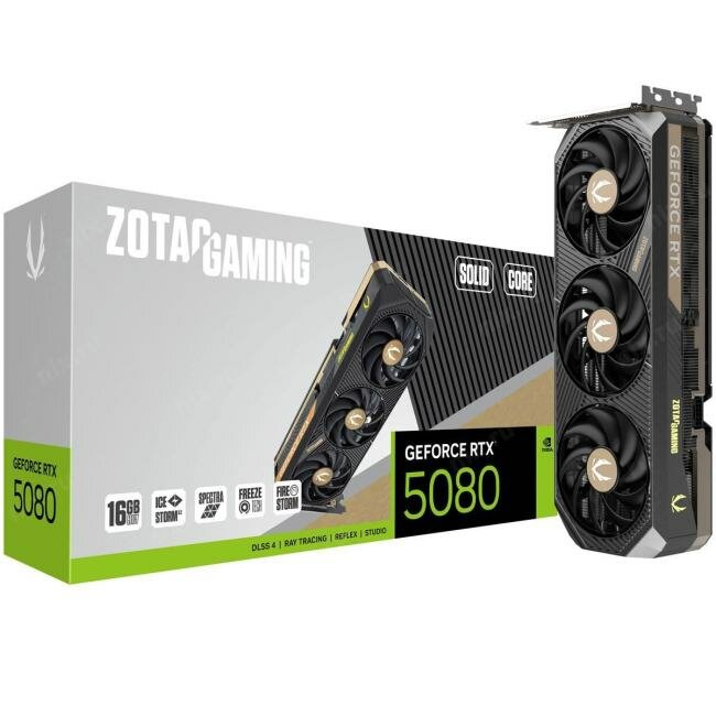 Zotac Solid ZT-B50800D2-10P (GeForce® RTX 5080) 16 Гб, GDDR7, 256 бит, PCI Express, 3xDP,1xHDMI