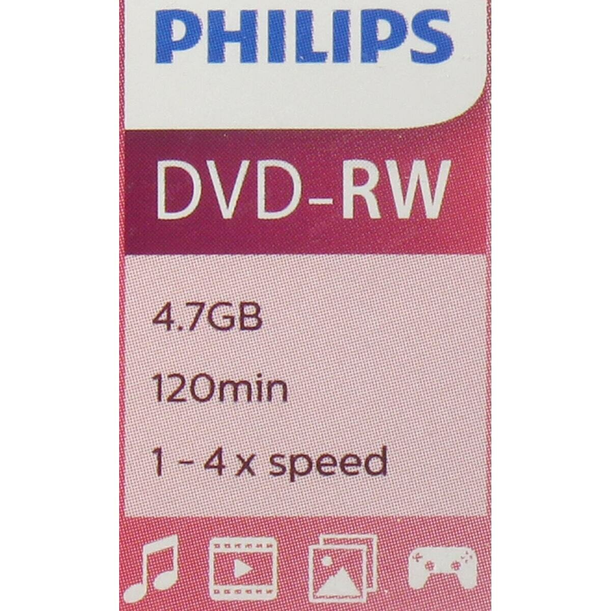 DVD-RW Disc Philips 4.7Gb 4x уп. 25 шт на шпинделе DN4S4B25X/97 — фото 1