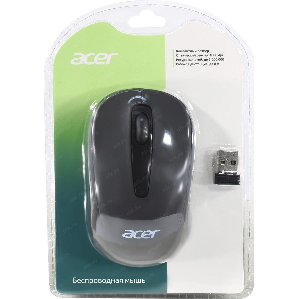 Acer Wireless Optical Mouse OMR133 ZL. MCEEE.01G (RTL) USB 3btn+Roll — фото 1