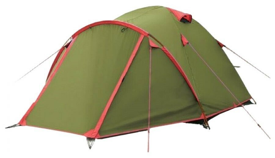 Палатка туристическая Tramp Lite Camp 2, зеленая двухместная, 4000 мм, 3,95 кг.
