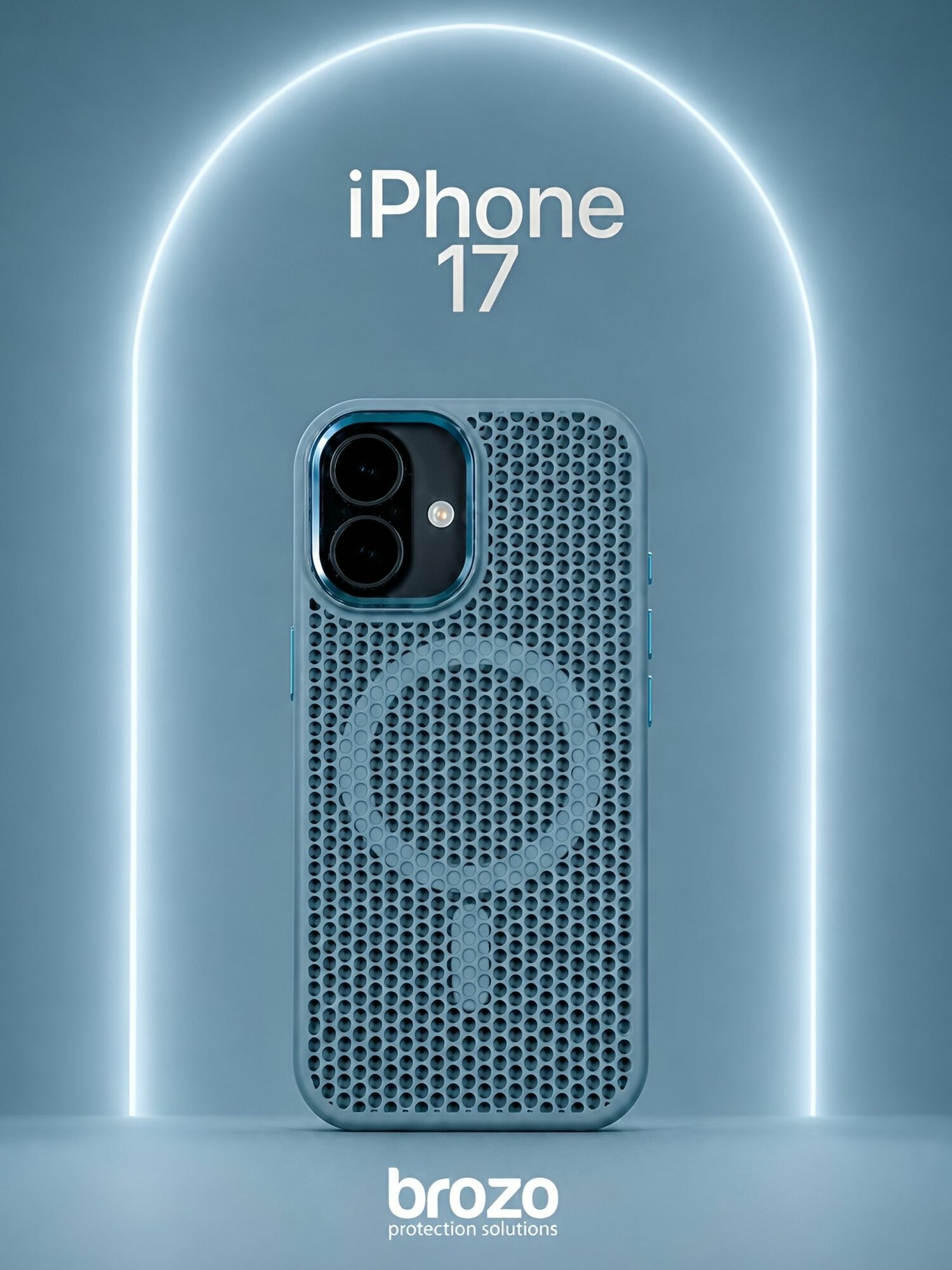 Чехол на iPhone 17, айфон 17 с магсейф, голубой