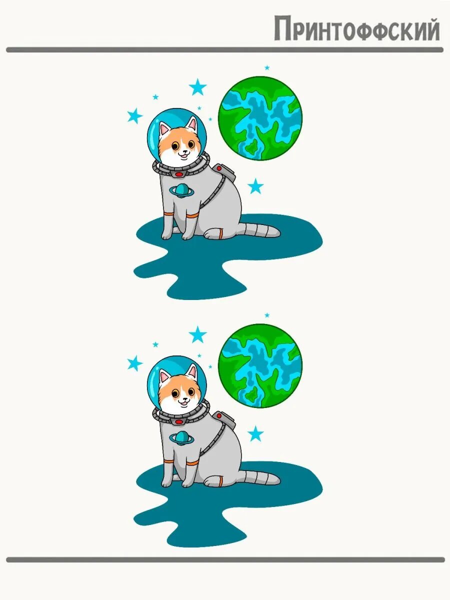 2-е (Две) Термонаклейки кот космонавт