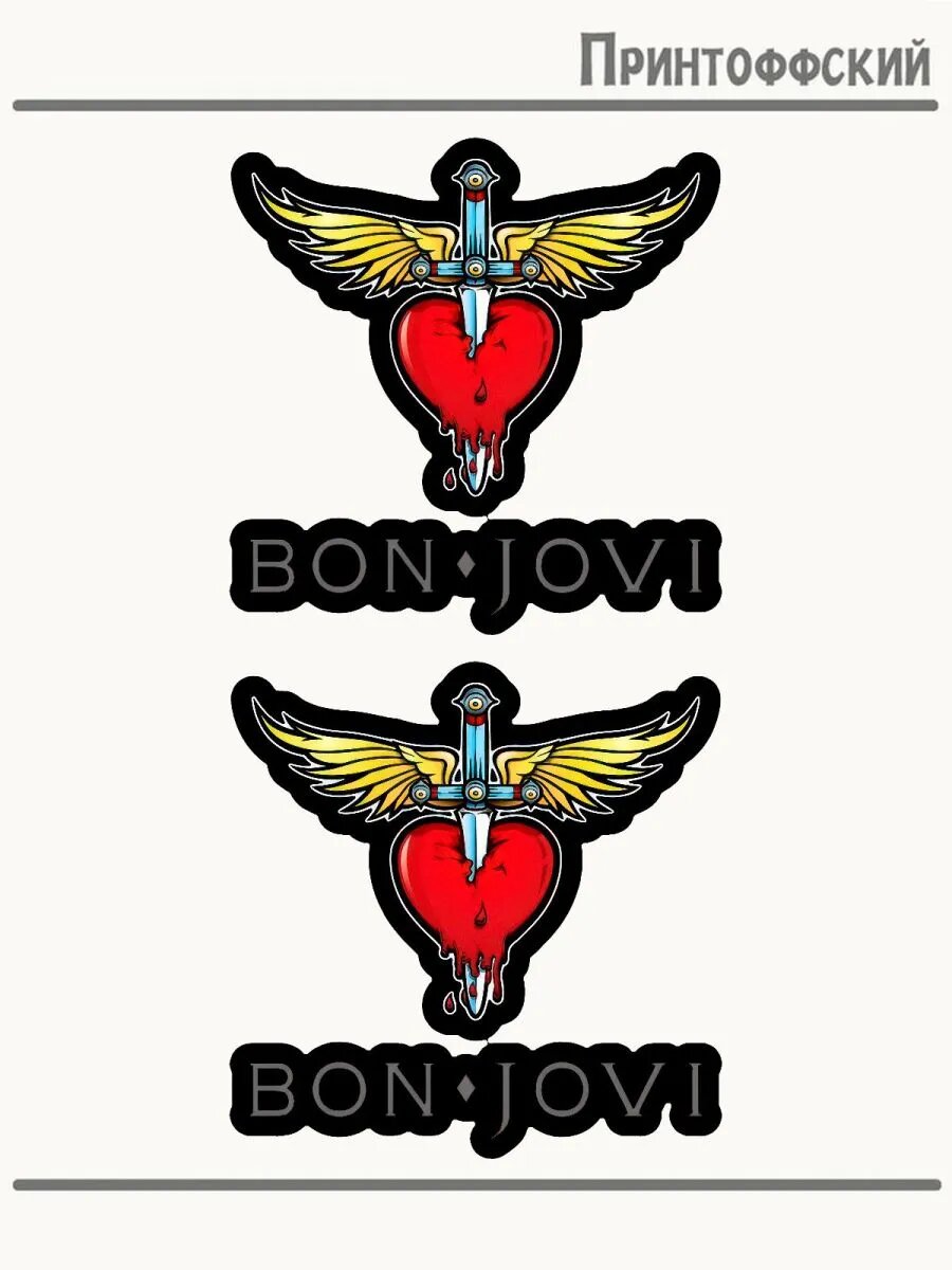 2-е (Две) Термонаклейки льная рок группа bo jovi