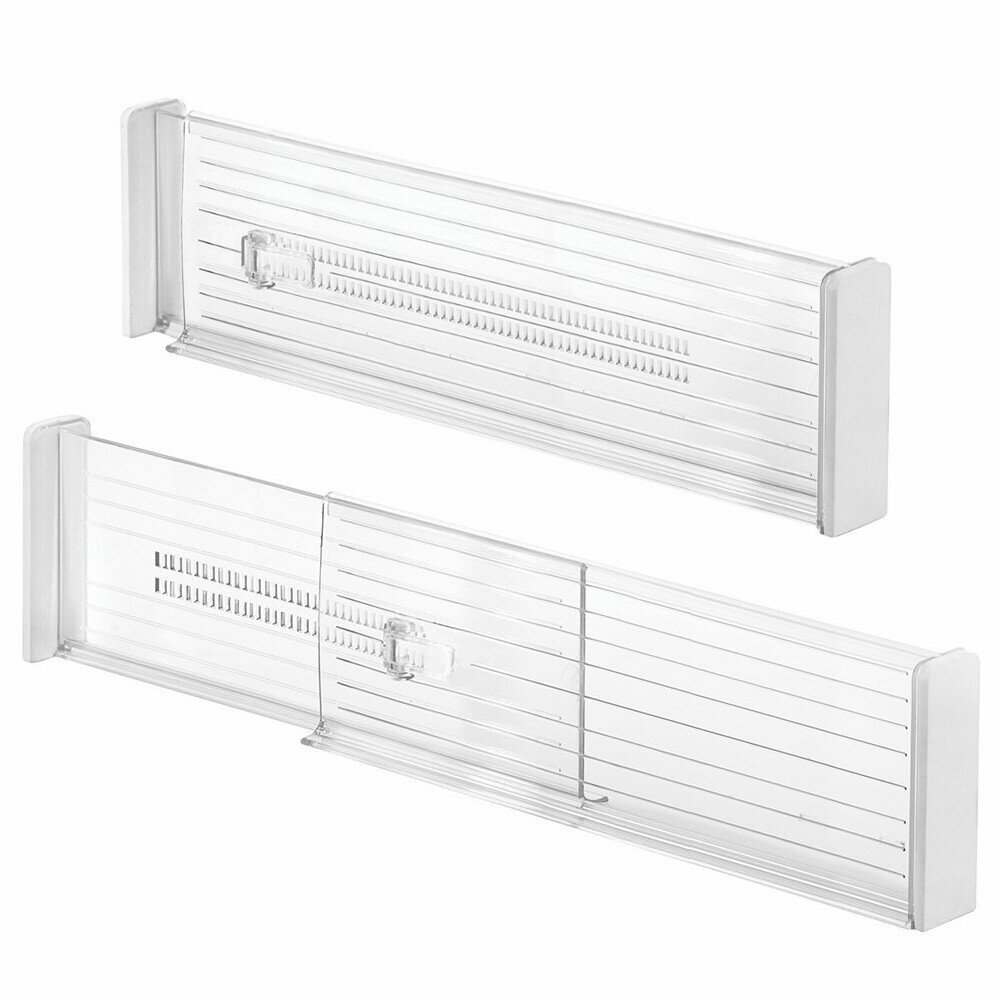 Разделитель в выдвижной ящик InterDesign, набор 2 прозрачных, регулируемый, для кухни и дома