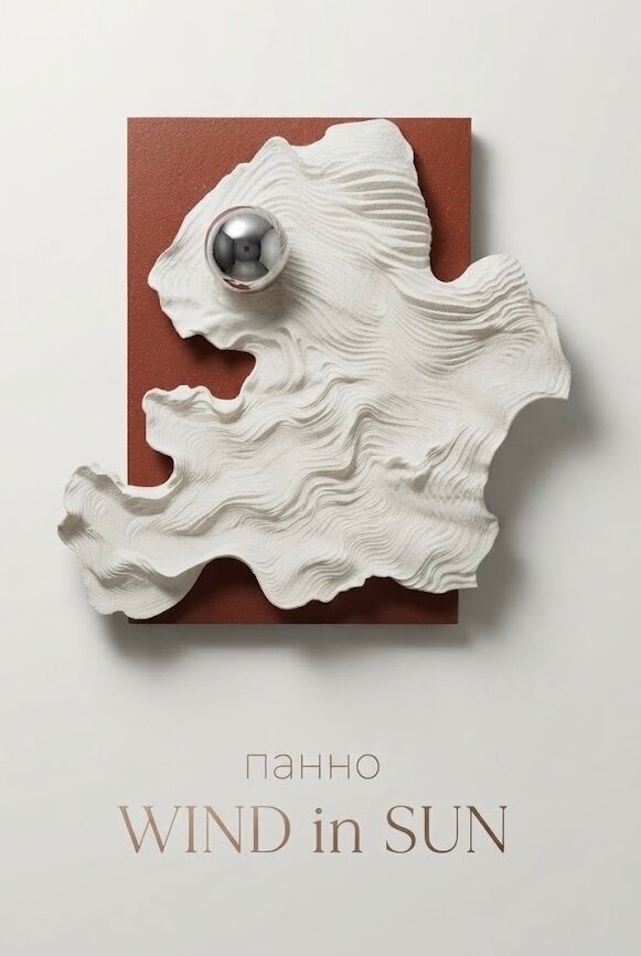 Панно Jynas "WIND in SUN", интерьерная, акрил, паста, гипс, грунтованный холст, 60 х 60