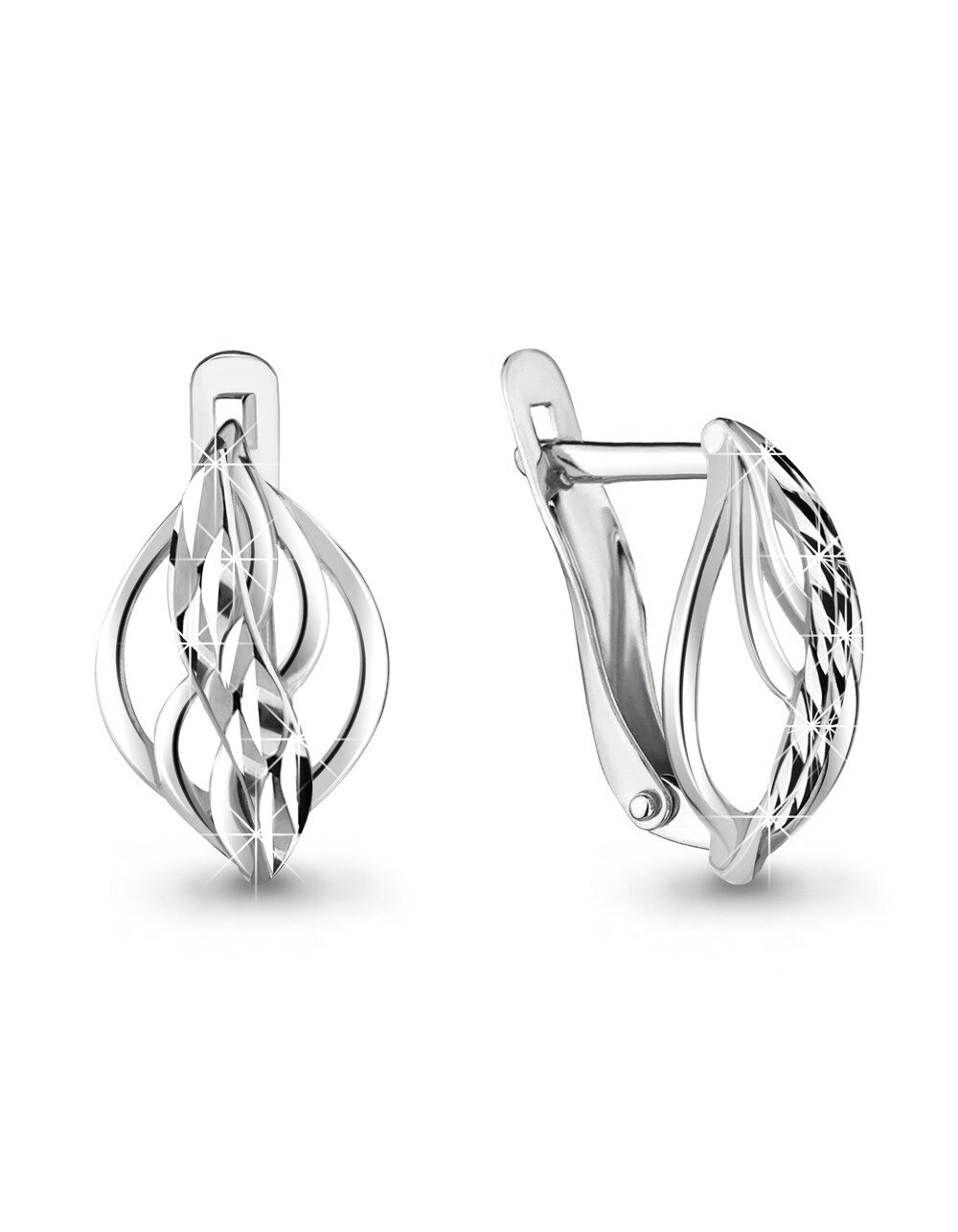 Серьги серебро, 925 проба, родирование