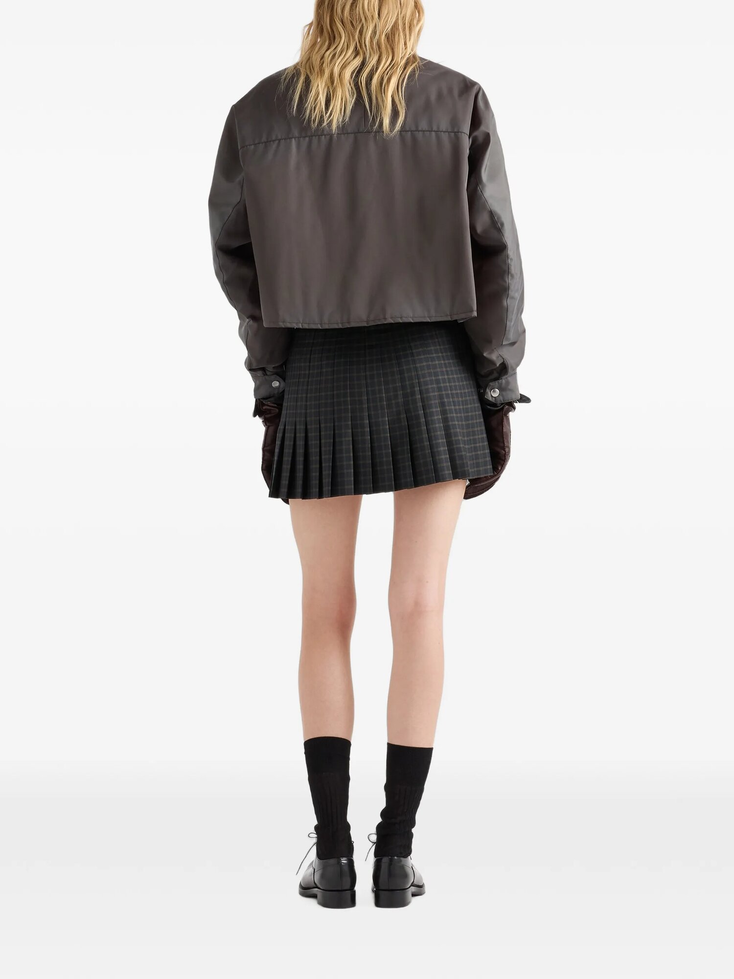 Куртка Prada Washed Re-Nylon blouson jacket, размер 44, серый — фото 1