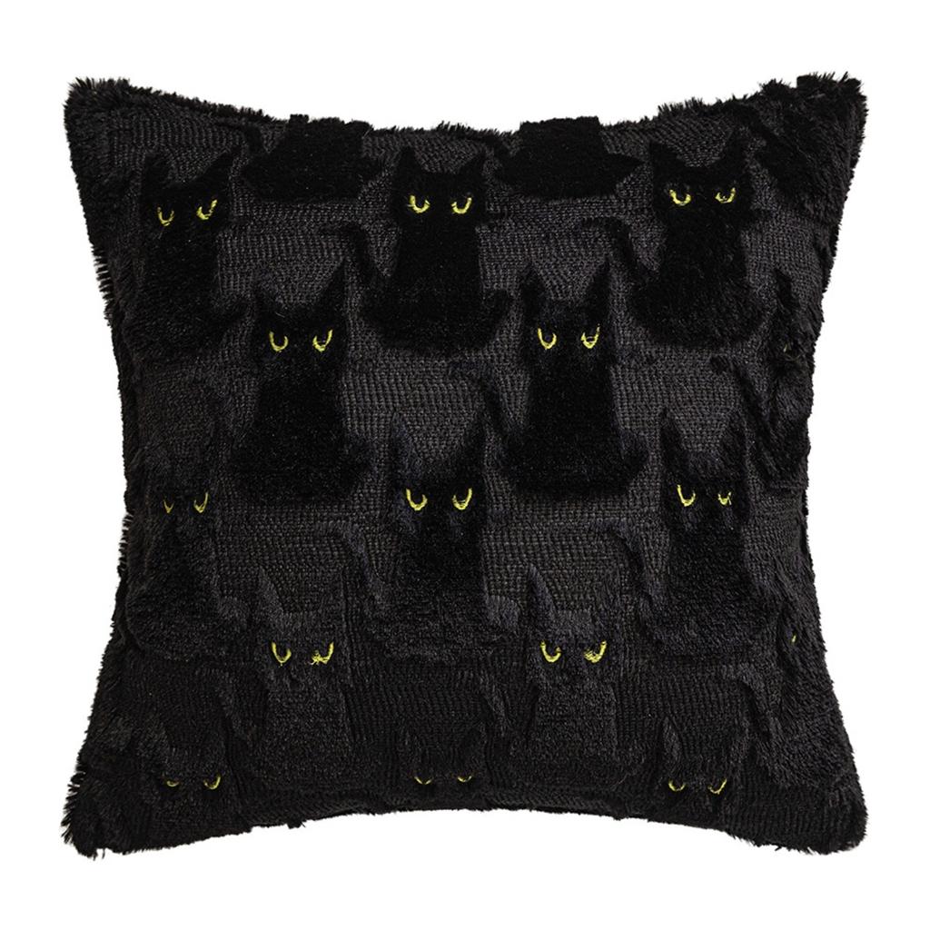 Черная кошка Подушка, 450*450mm - Стоящий кот