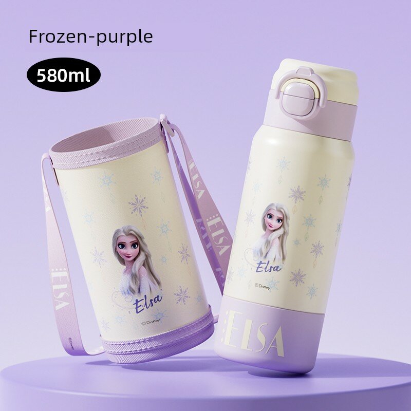 Детский стальной стакан Disney Frozen 580 мл с четырьмя напитками и чехлом