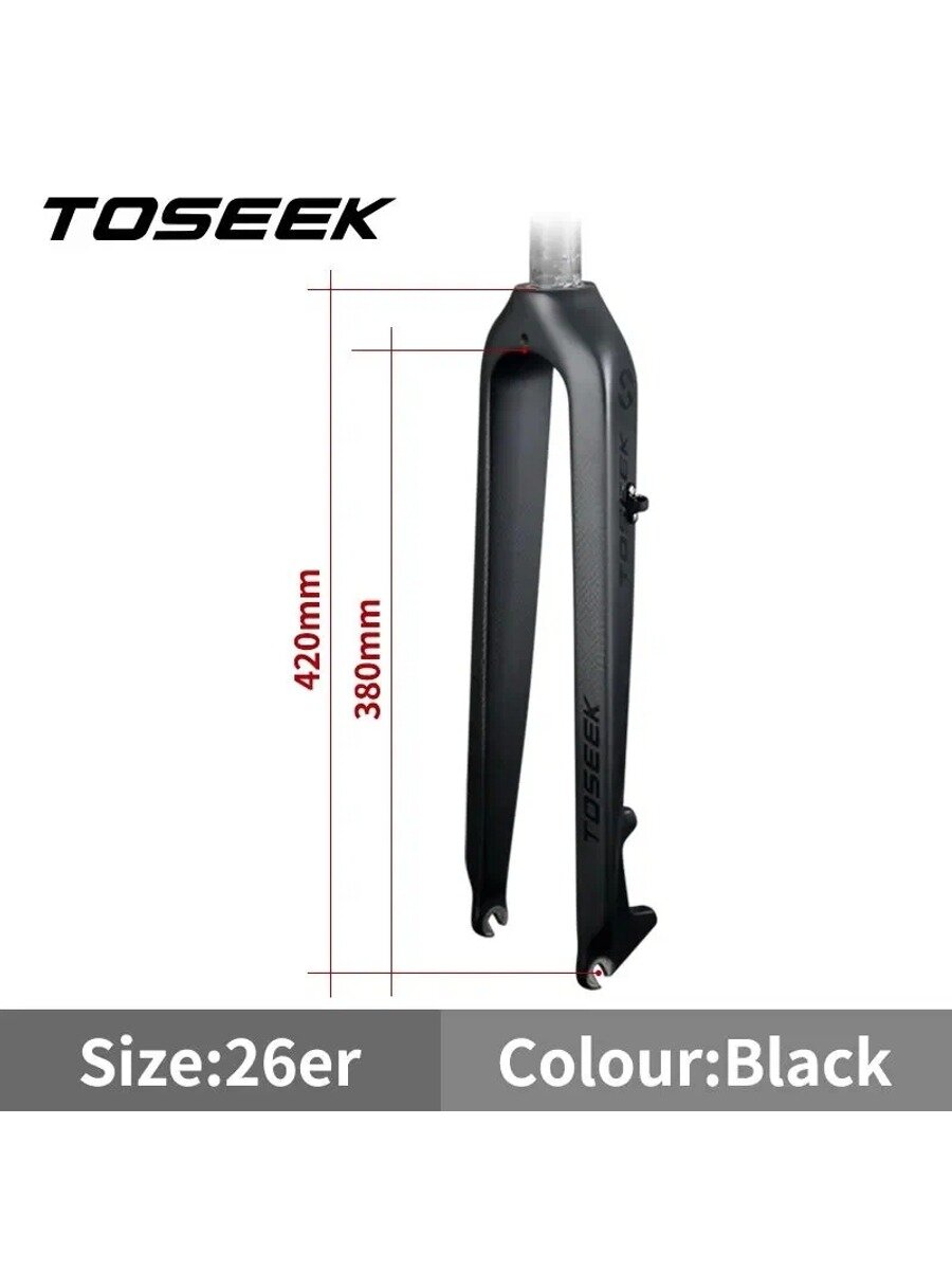 Велосипед Toseek Из Углеродного Волокна Передняя Вилка 26 / 27,5 / 29 Дюймов Вес: 560 Г Аксессуаров