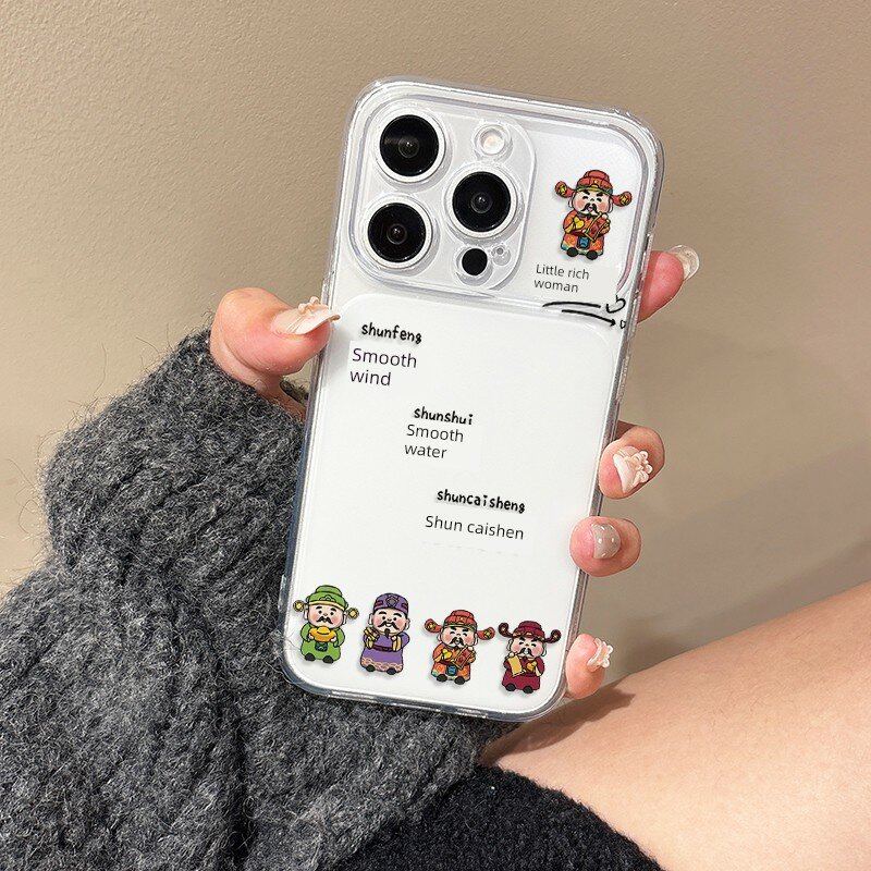 Чехол для iPhone 17 Pro прозрачный с дизайном богатства бога для Apple iPhone 17 Pro