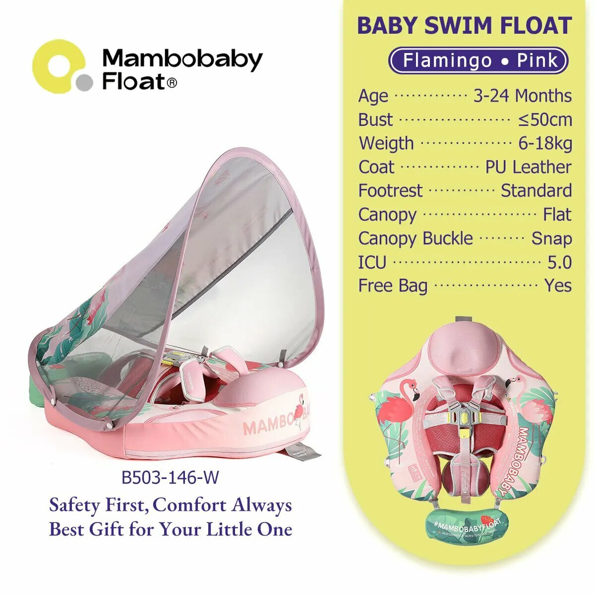 Надувной круг Mambobaby Flamingo для детей