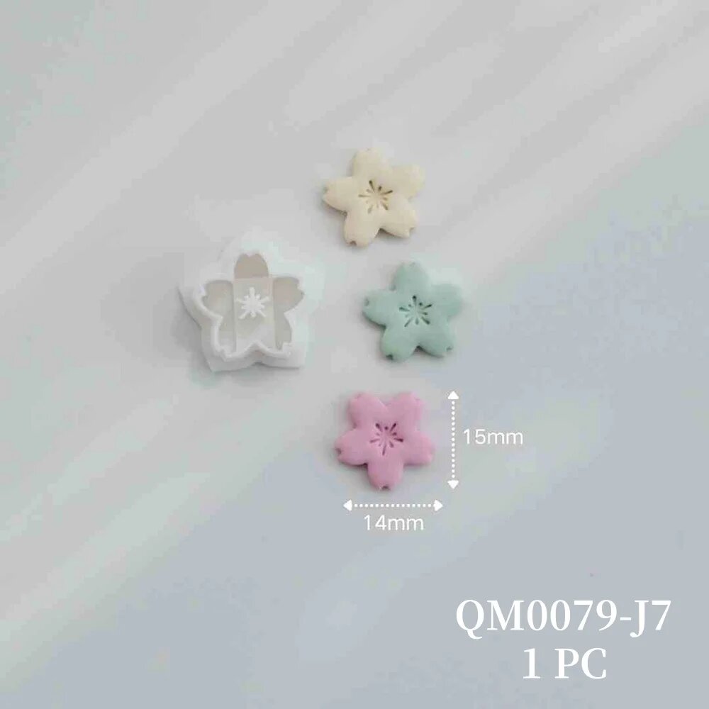 Форма для резки сережек из полимерной глины PLA белая QM0079-J7