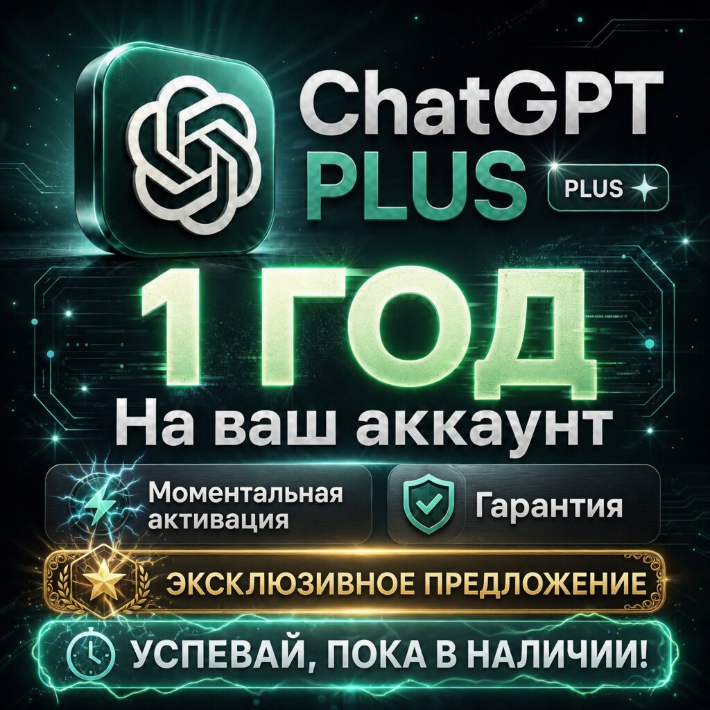 ChatGPT PLUS 5.5 - 1 год l полный функционал с гарантией l эксклюзивное предложения l на ваш аккаунт
