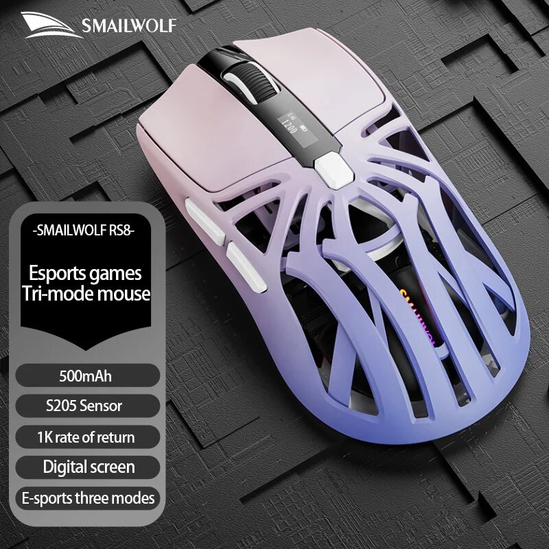 Беспроводная игровая мышь SMAILWOLF RS8 Purple S205