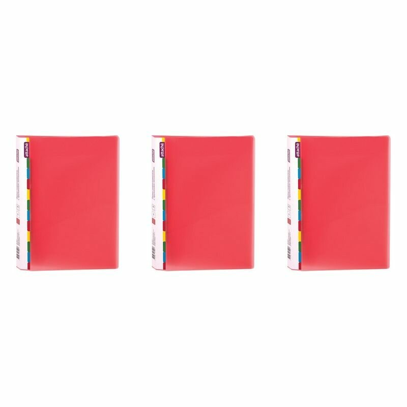Attache Скоросшиватель пластиковый с пружинным механизмом Diagonal красный, 3 шт