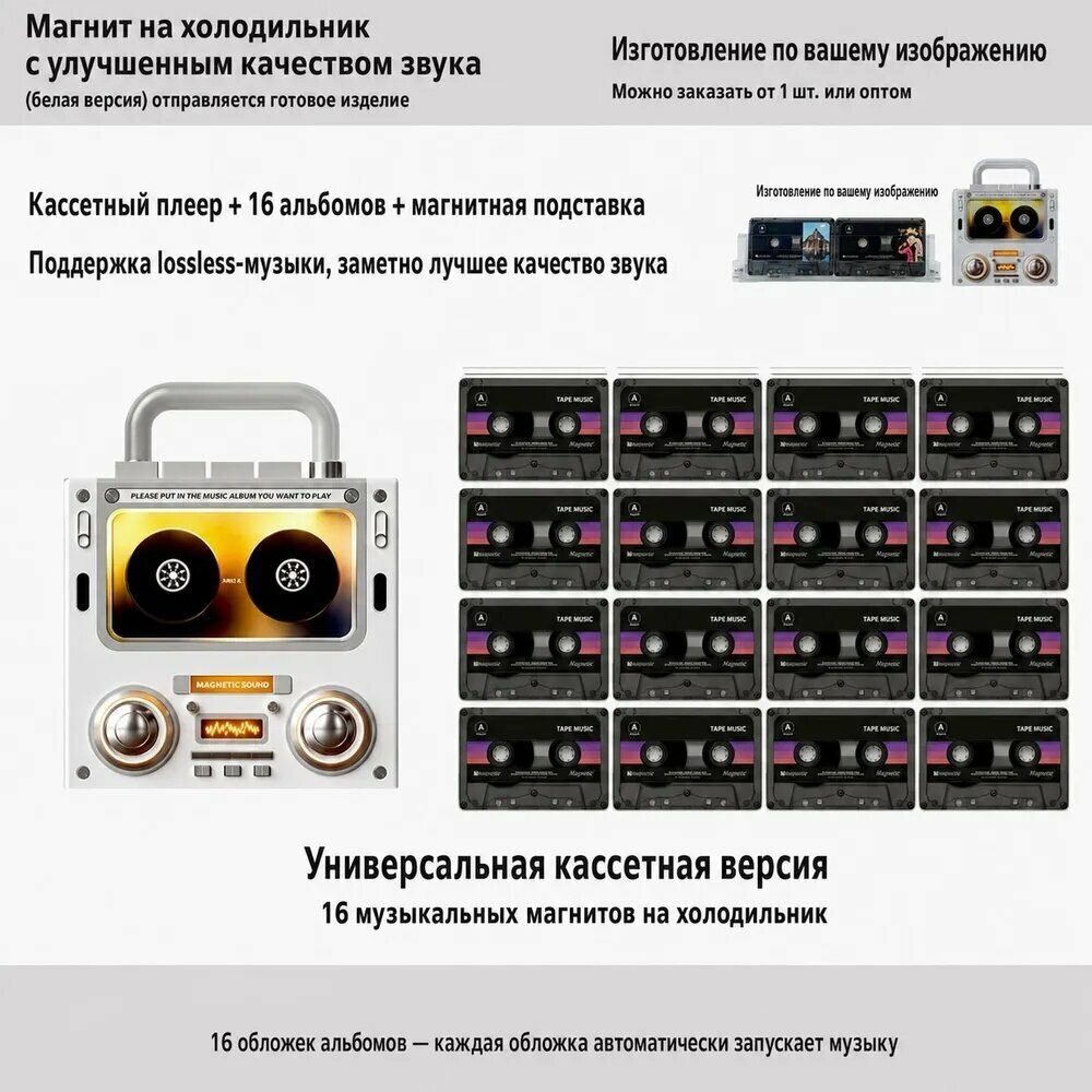 Магнит на холодильник в форме радио с 16 дисками и индивидуальной 512M/музыкальный NFC магнит на холодильник