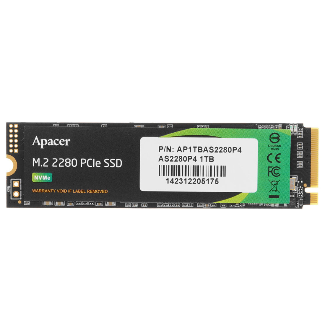Твердотельный накопитель SSD M.2 1Tb Apacer AS2280P4 AP1TBAS2280P4, NVMe