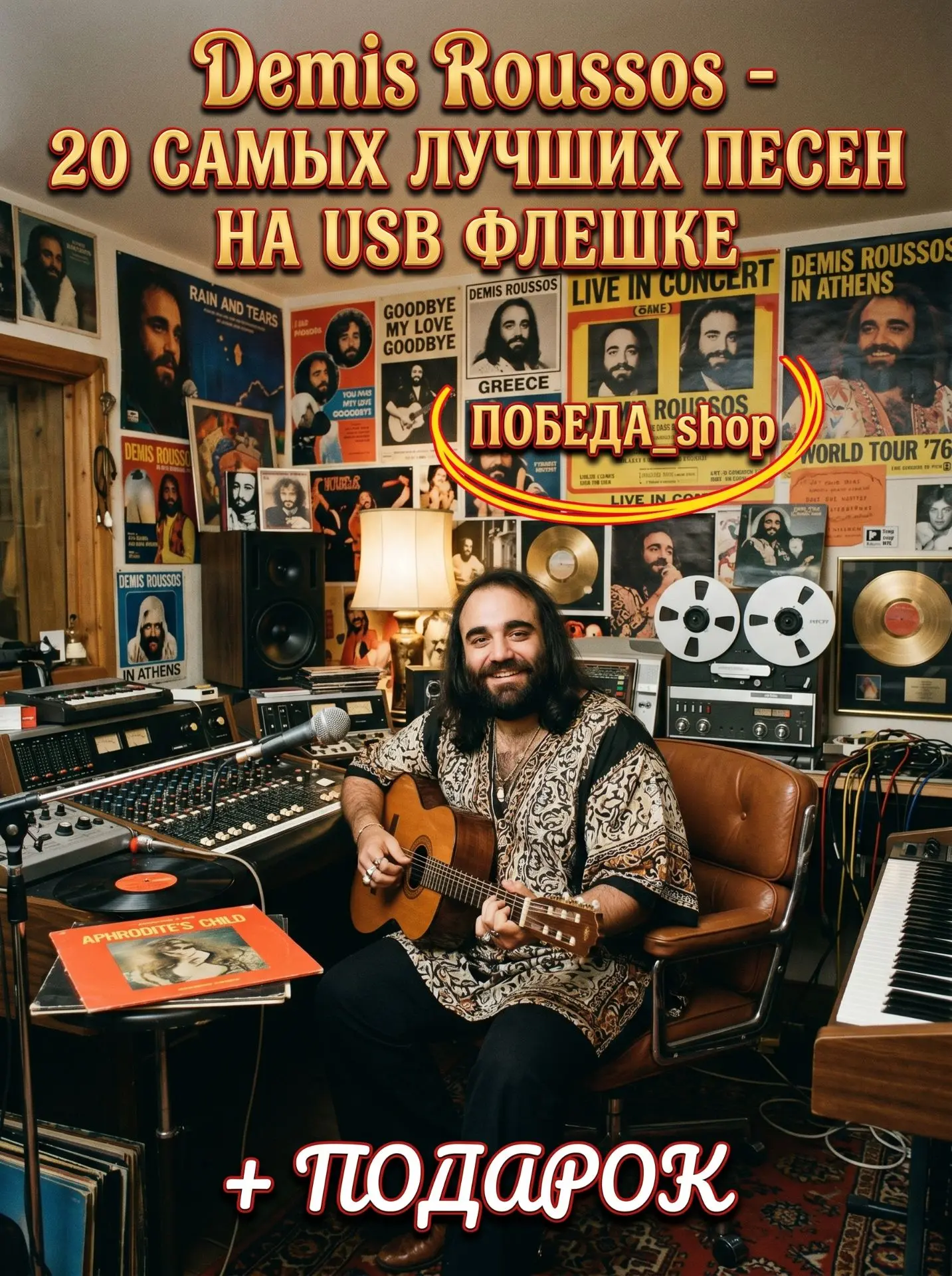Demis Roussos - 20 самых лучших песен на USB флешке.