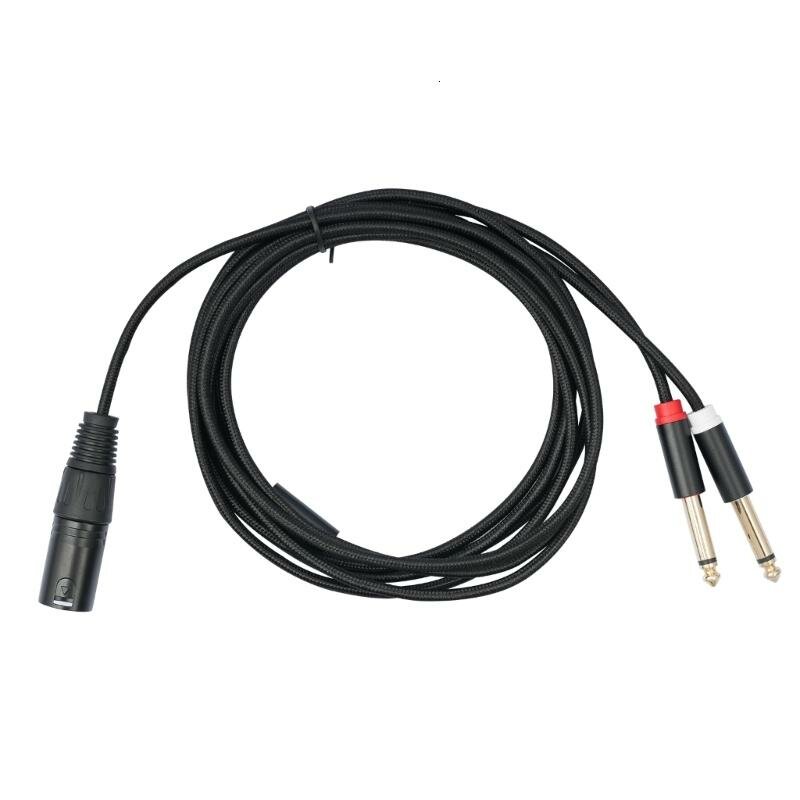 2x6,35мм 1/4" Jack (M) — 3-контактный (M) переходник для микрофонов, 1m