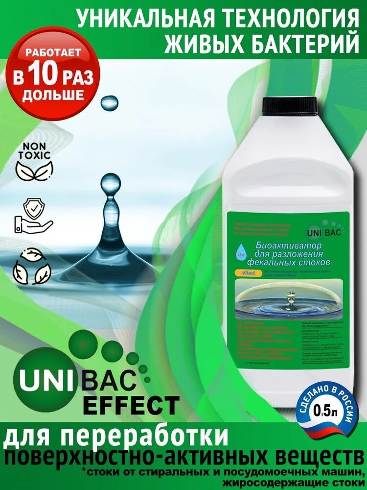 Unibac Effect Бактерии для септиков, выгребных ям и дачных туалетов