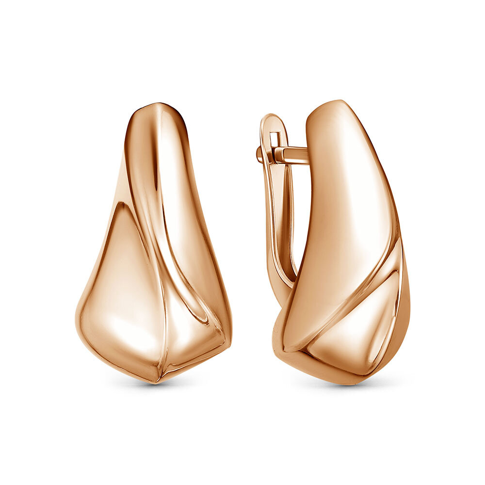 Серьги двусторонние BERGER, красное золото, 585 проба