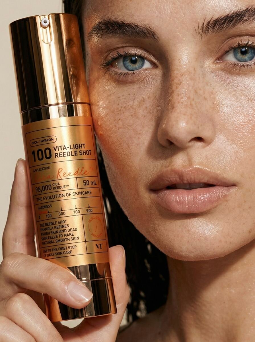 VT Cosmetics Бустер сыворотка для лица с микроиглами и витамином C 50 мл / VT Cosmetics Vita-Light Reedle Shot 100, 50 ml