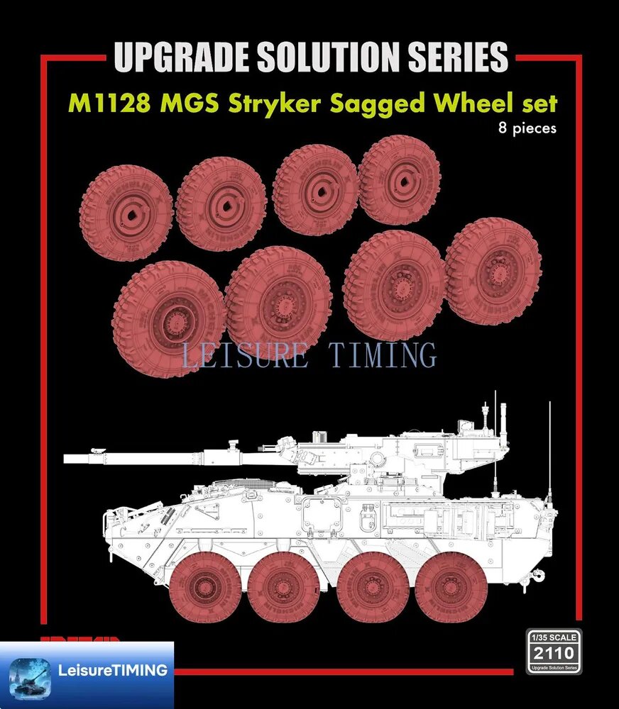 RYE FIELD 2110 1/35 M1128 MGS Stryker Sagged Wheel set (8 штук)