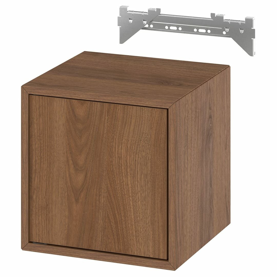 Полка IKEA EKET настенный шкаф 1 дверь 095.811.79, орех, 35x35x35 см