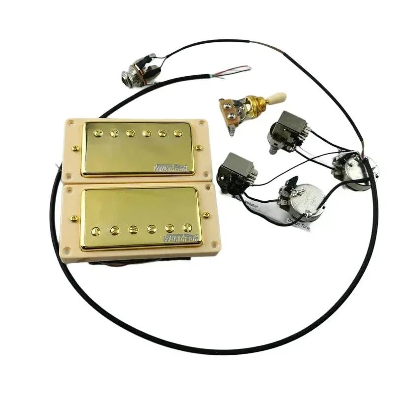 Звукосниматель для электрогитары Wilkinson Ainico5 Humbucker 4C с пуш-пул переключателем, жгут проводов