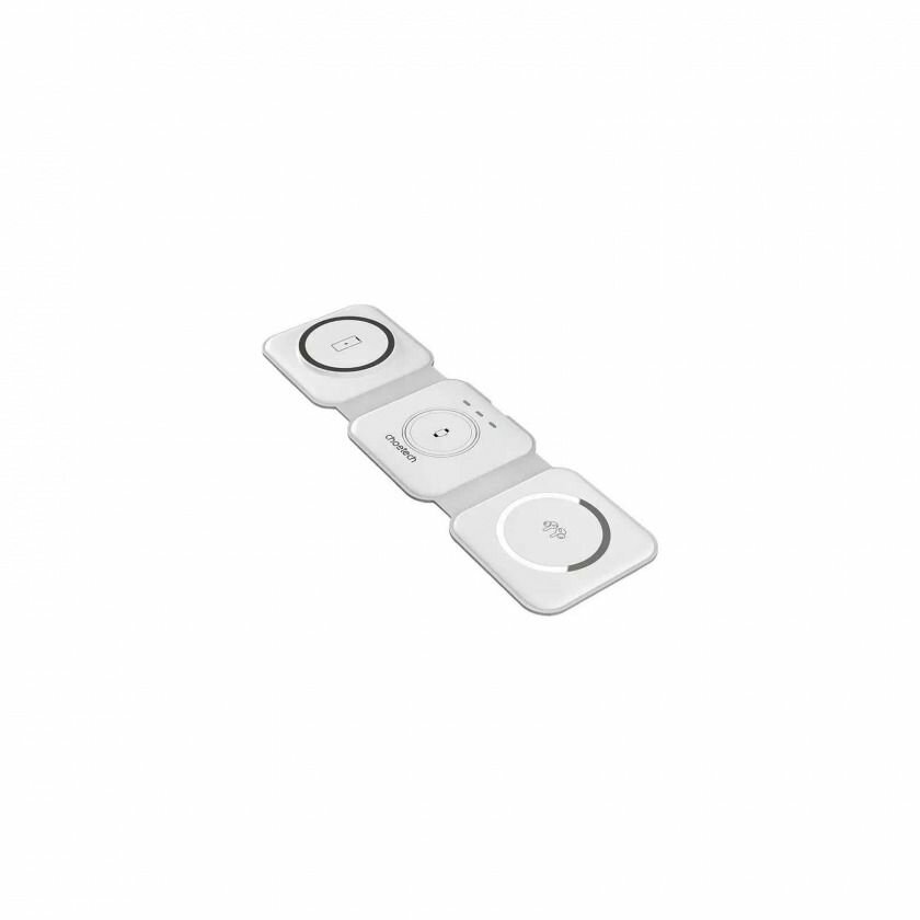 Беспроводное зарядное устройство 3-в-1 Choetech 3 in1 Foldable Magnetic wireless charger station T588-F, белое