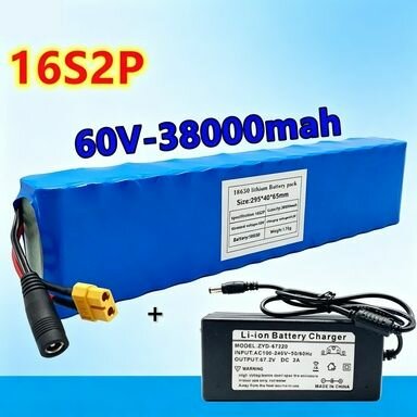 60V 16S2P 18650 Литий - ионный аккумулятор 67.2V 38000 мАч Ebike электрический велосипед скутер с BMS 1000 Вт BMS XT60 / T вилка + зарядное устройство