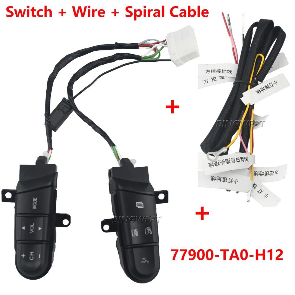 Кнопки управления рулевым колесом автомобиля, стильные кнопки для Honda Civic Swtich-Wire-cable
