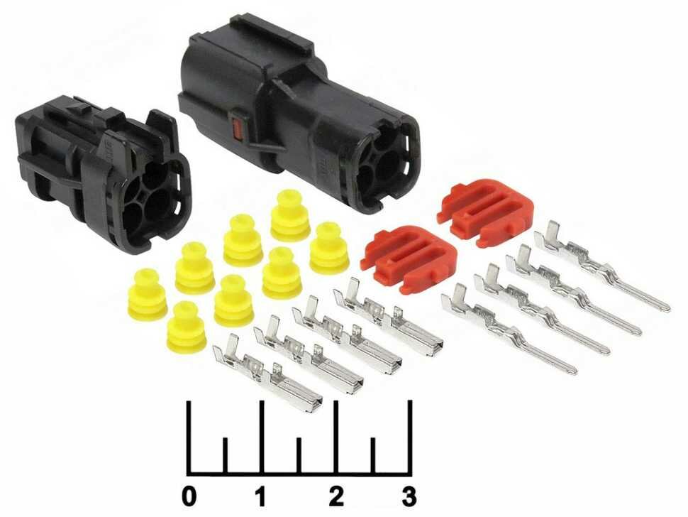 Разъем 4pin в комплекте влагозащищенный DJ7041-1.8-21/11