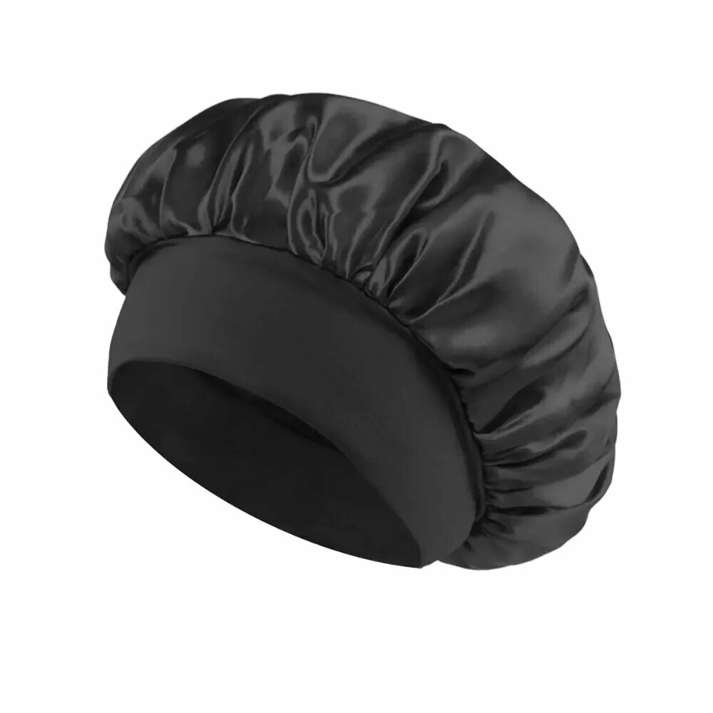 Шапочка-боннет из атласа для сна Черный, black