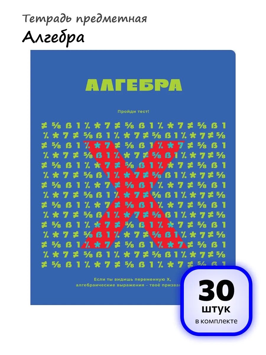 (30 штук) - Тетрадь предметная Алгебра арт. 363326