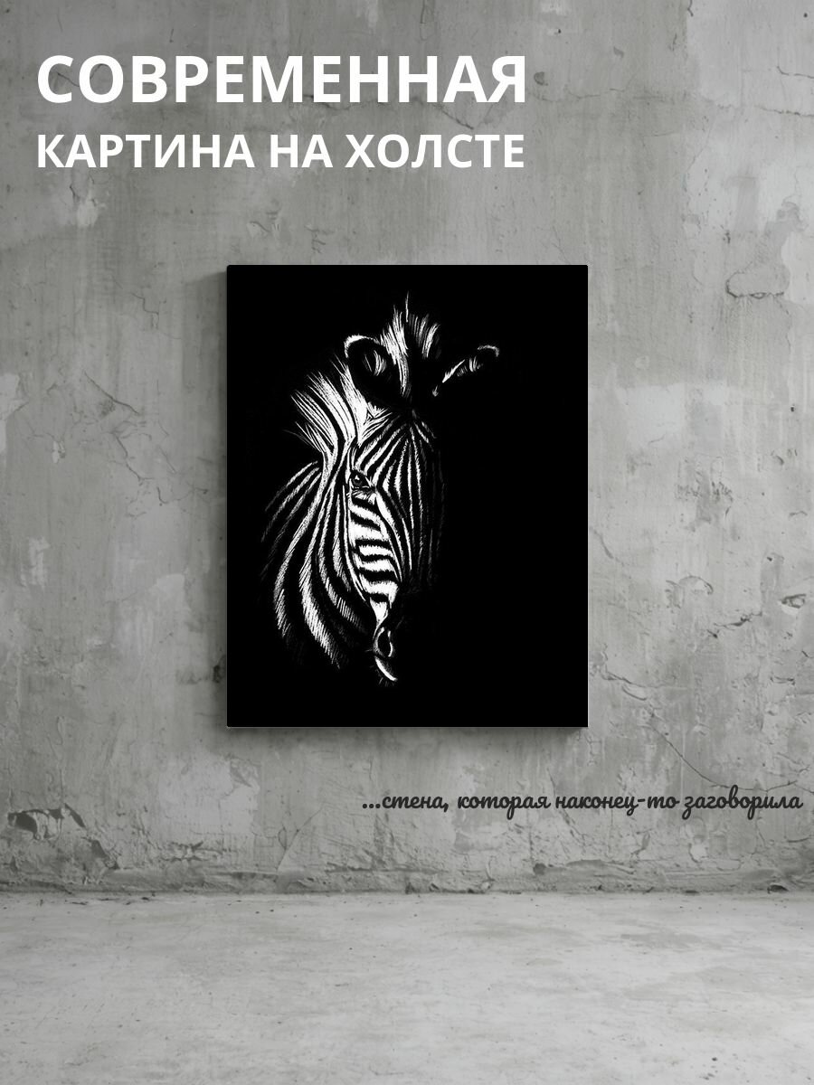 Картина на холсте Зебра 30x40 см