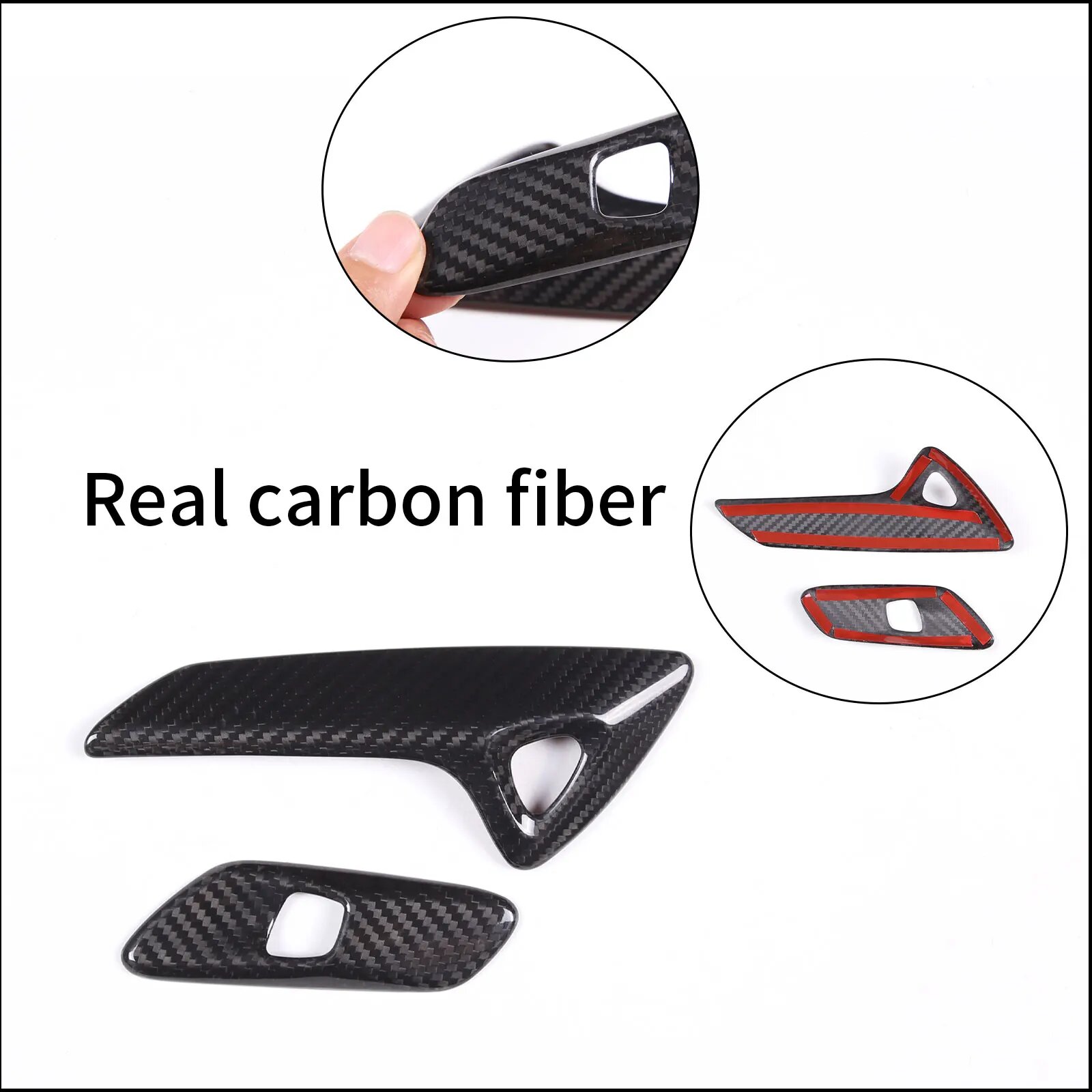 Крышка панели переключателя двери автомобиля для Chevrolet Corvette C7 2014 2015 Real carbon fiber