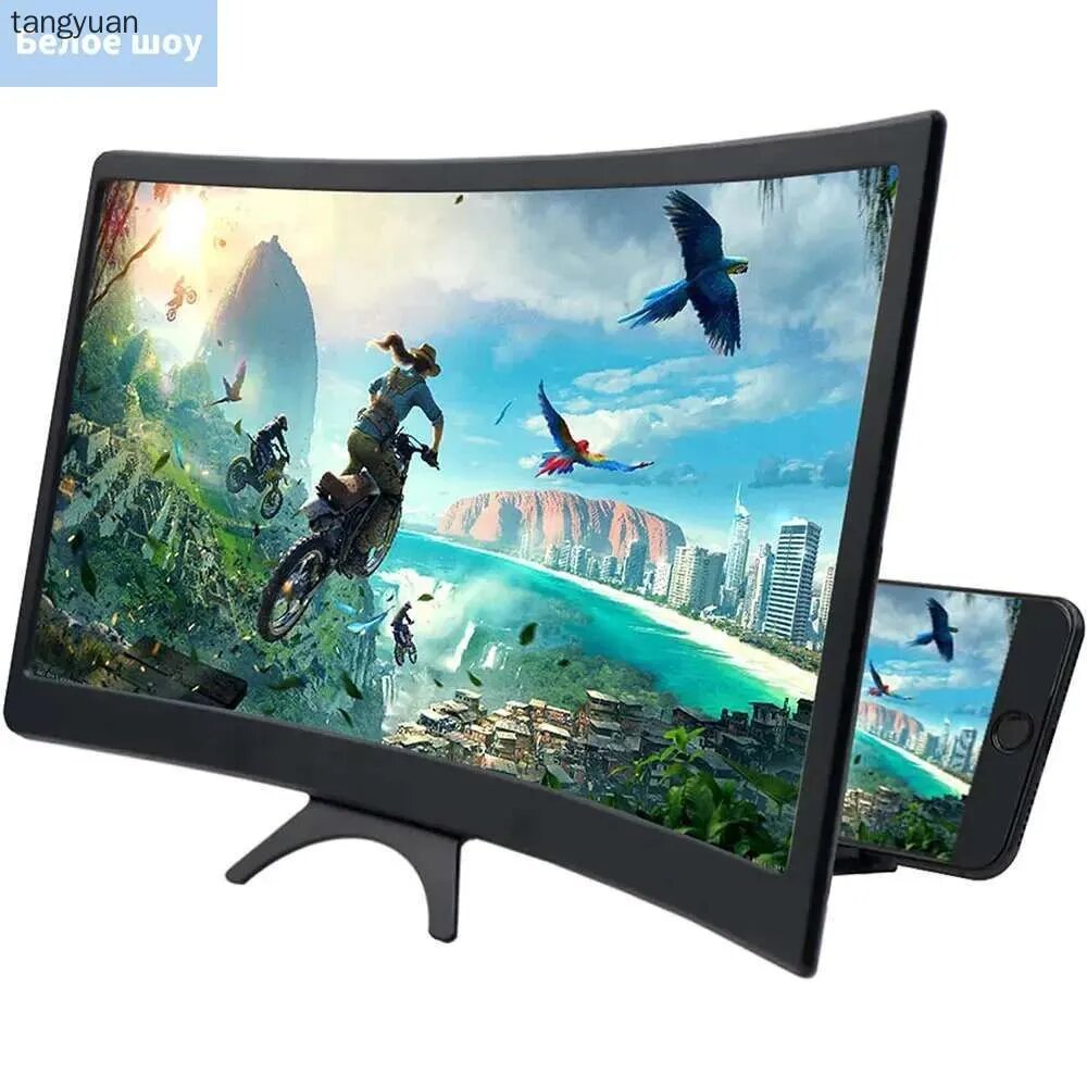 Увеличитель экрана 14" для смартфона, подставка-лупа для просмотра видео, игр