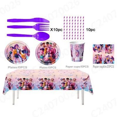 Бутафорский набор для косплея Kpop Girl Group Demon Hunter Pink Bandai 9-piece set