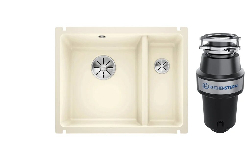 Комплект Мойка Blanco Subline 350/150-U 57x46, магнолия, керамика / Измельчитель KUCHENSTERN Muhle 351MU35 механический, нержавеющая сталь