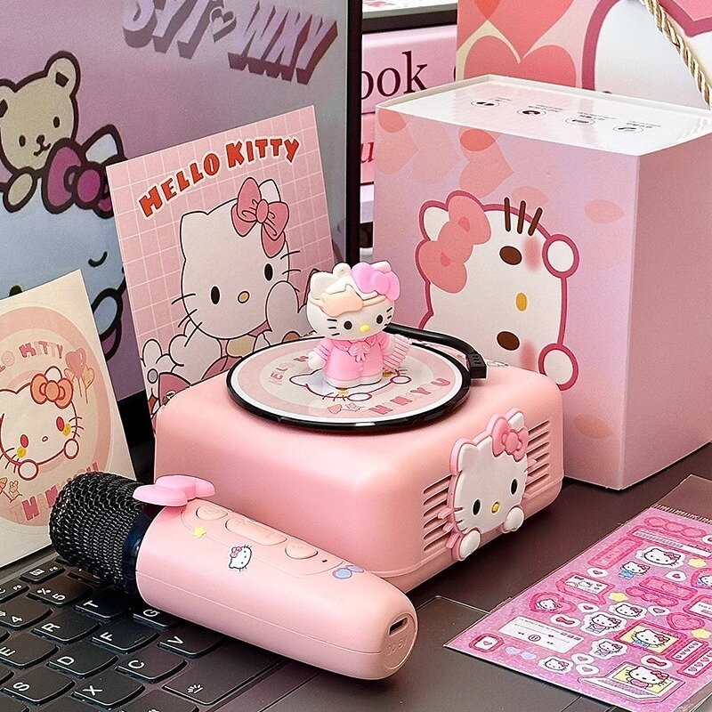 Hello Kitty Bluetooth Karaoke Speaker с 1 микрофоном Мини-размер Модель H3 Цвет розовый для домашнего использования