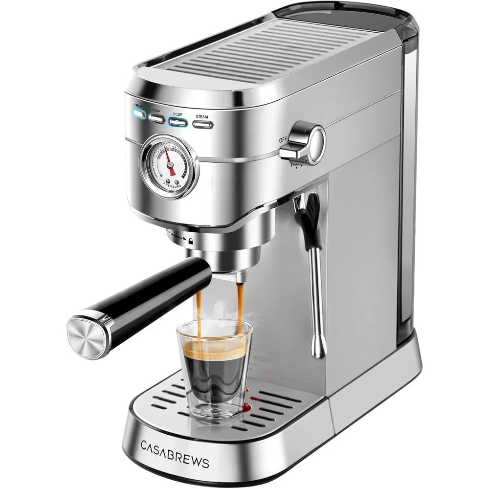 Кофемашина для эспрессо CASABREWS CM5418 20 бар, компактная кофемашина с паровым пеном для молока