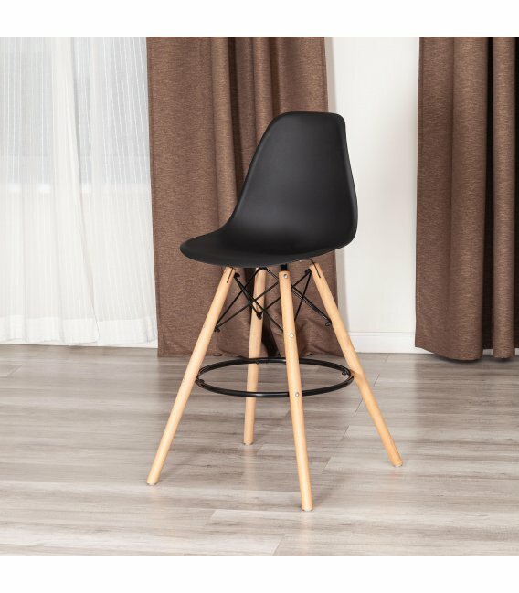 Стул барный Синди Бар Чаир/Cindy Bar Chair (мод.80-1)/1 шт. в упаковке дерево бук/металл/пластик, 50х51х109см, черный 3010/