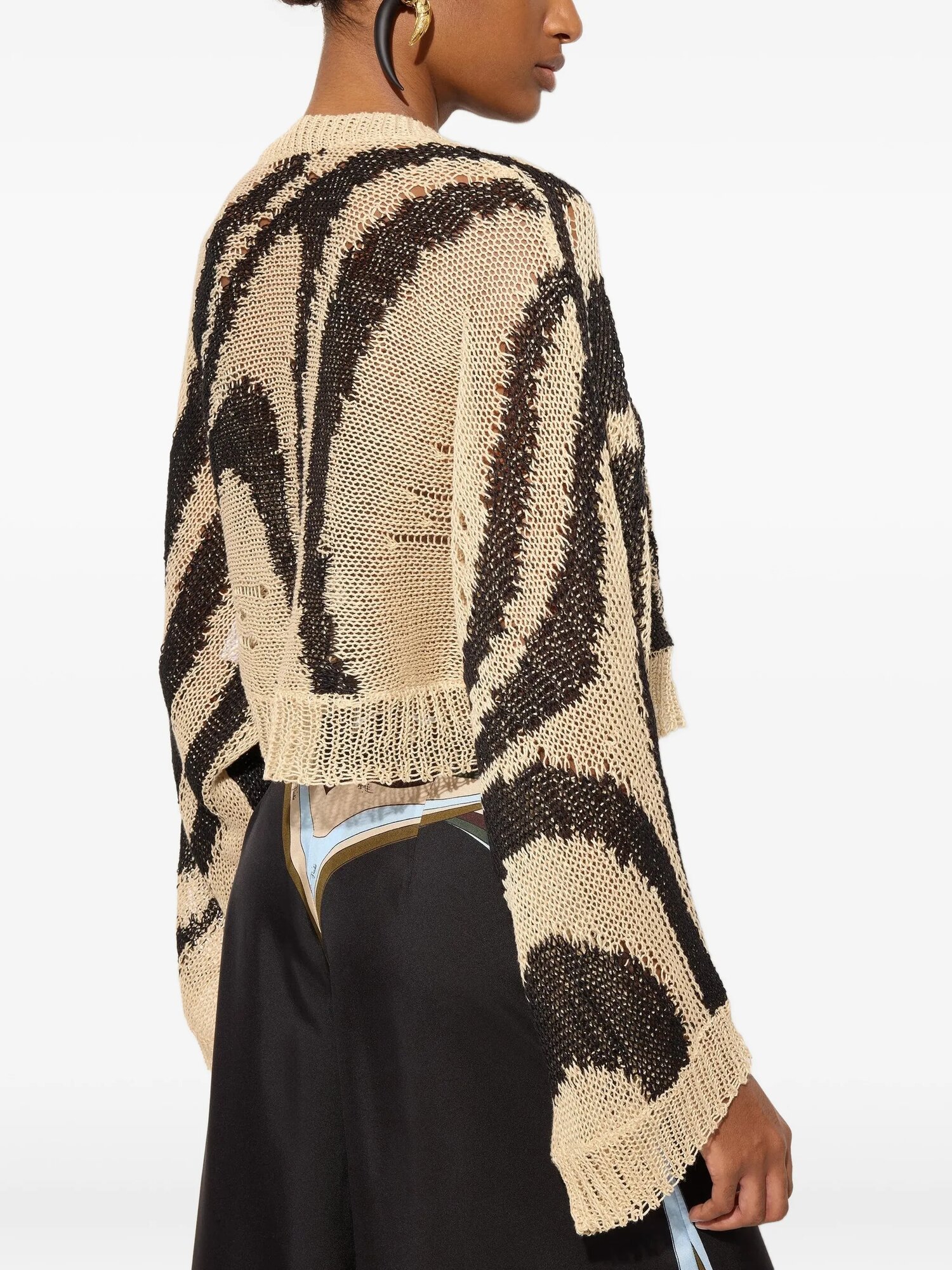 Свитер PUCCI Marmo-print open-knit sweater, размер 34 — фото 1