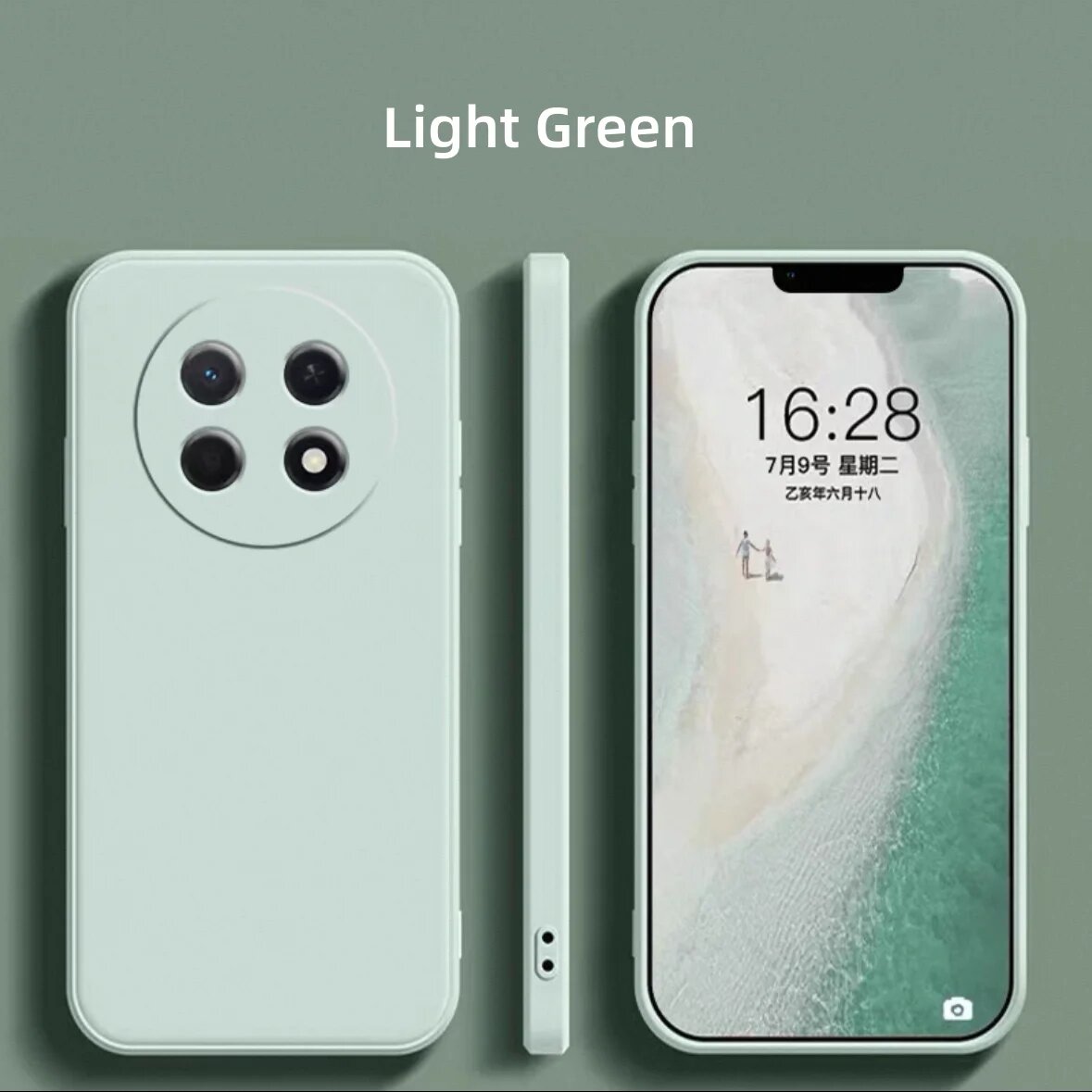 Чехол для Huawei Nova 15 Max, мягкий оригинальный силиконовый чехол-накладка с Зеленый, Light Green