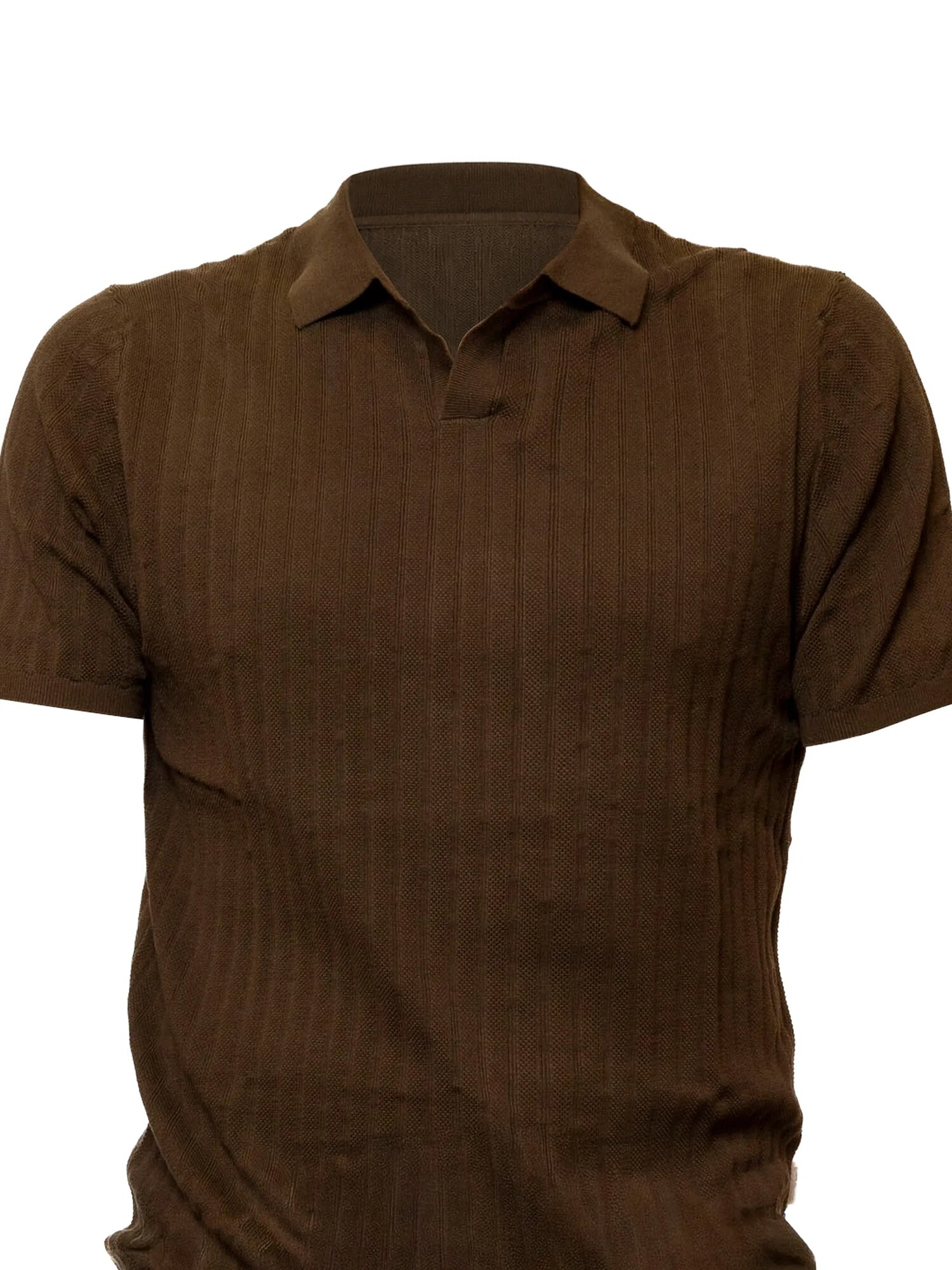 Свитер People of Shibuya Ribbed-knit polo sweater, размер 50, , brown — фото 1